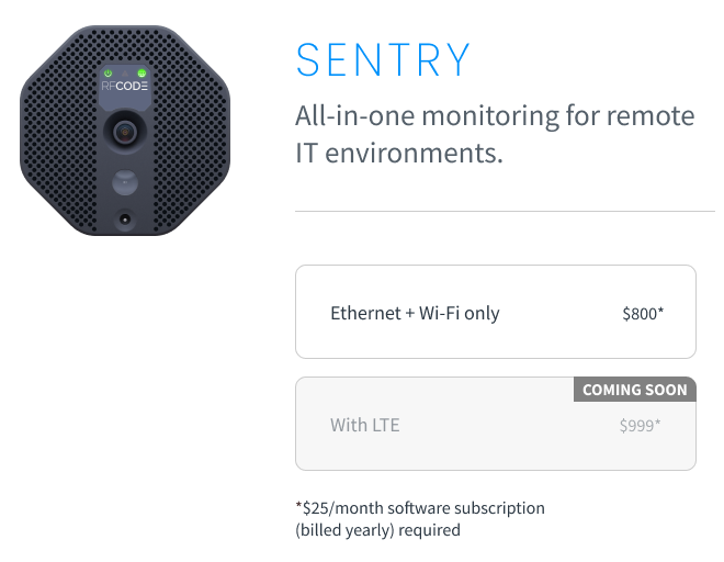 Sentry from RF Code | Real-time monitoring for edge computing